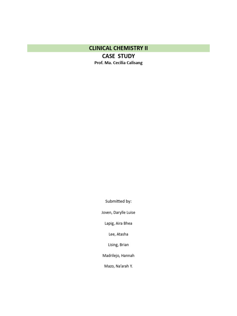 Group 3 - Case Study Clinical Chem | PDF | Endocrine System | Endocrinology