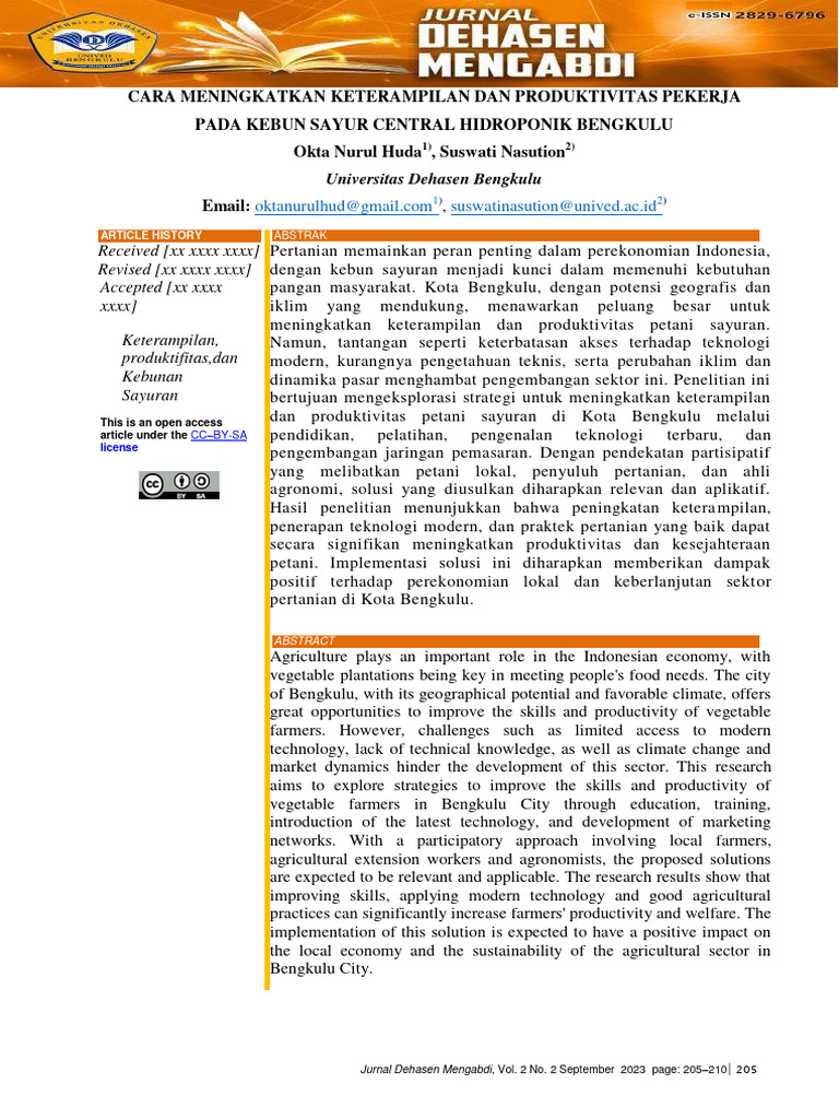 Laporan PKM Okta Nurul Huda - Cara Meningkatkan Keterampilan Dan Produktivitas Pekerja Kebun ...