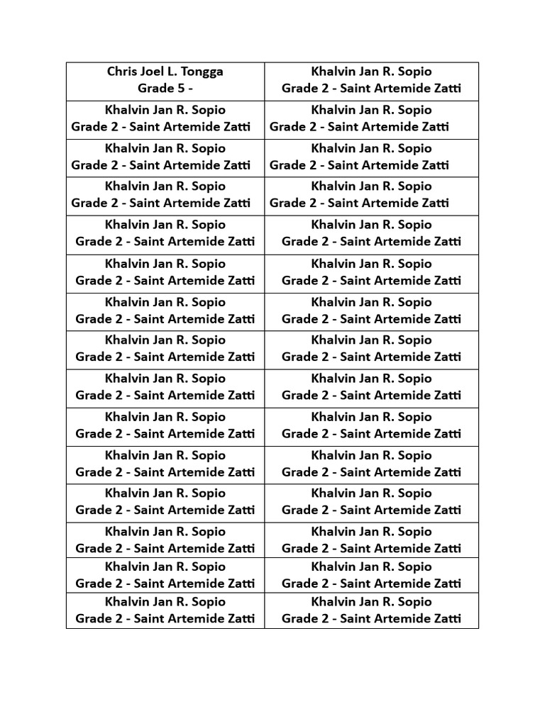 NAME TAG Chris Joel Tongga | PDF | Art