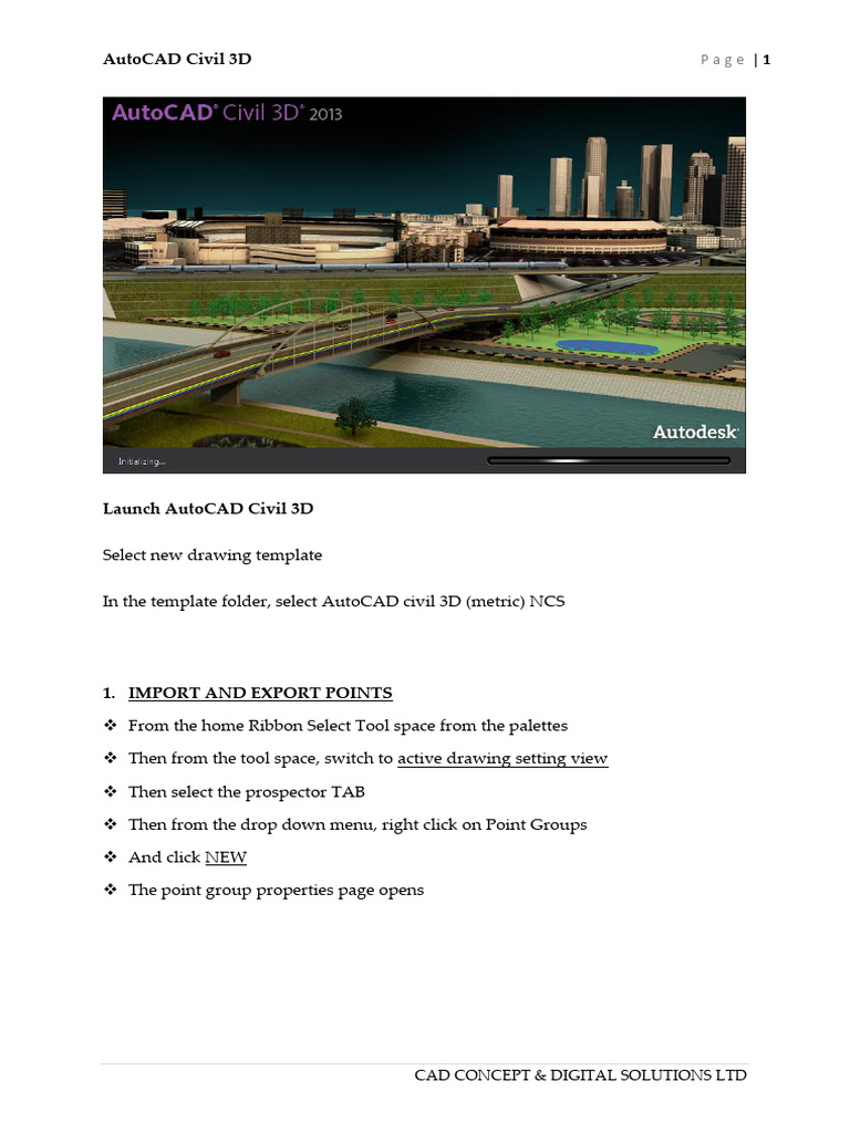 AutoCAD Civil 3D User Manual | PDF | Computer Aided Design | Auto Cad