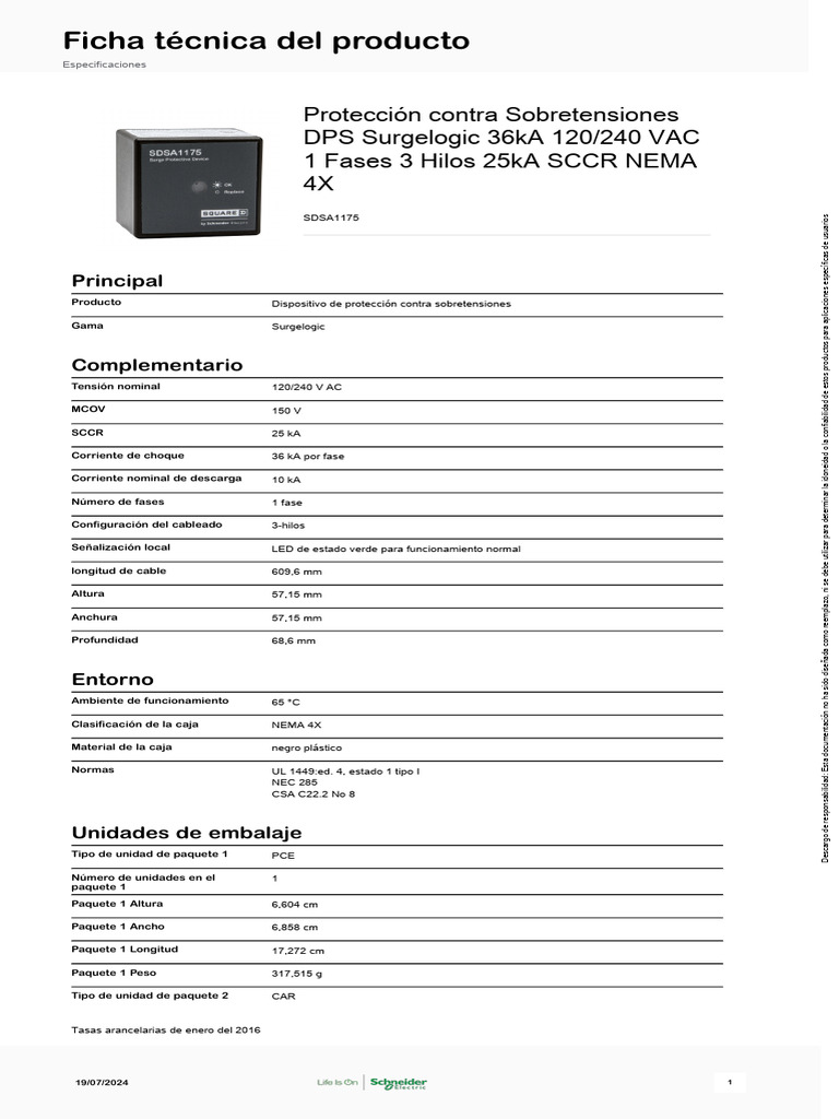Schneider Electric - Type-SDSA1175 - SDSA1175 | PDF | Tecnología