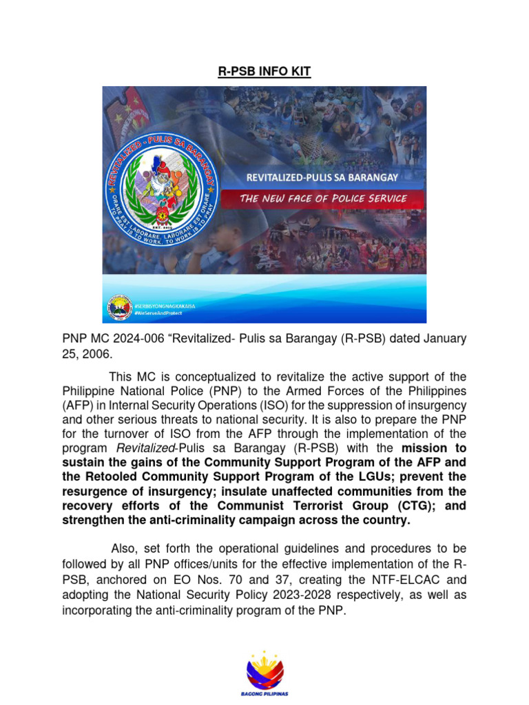 RPSB Info Kit | PDF | Police | Philippines