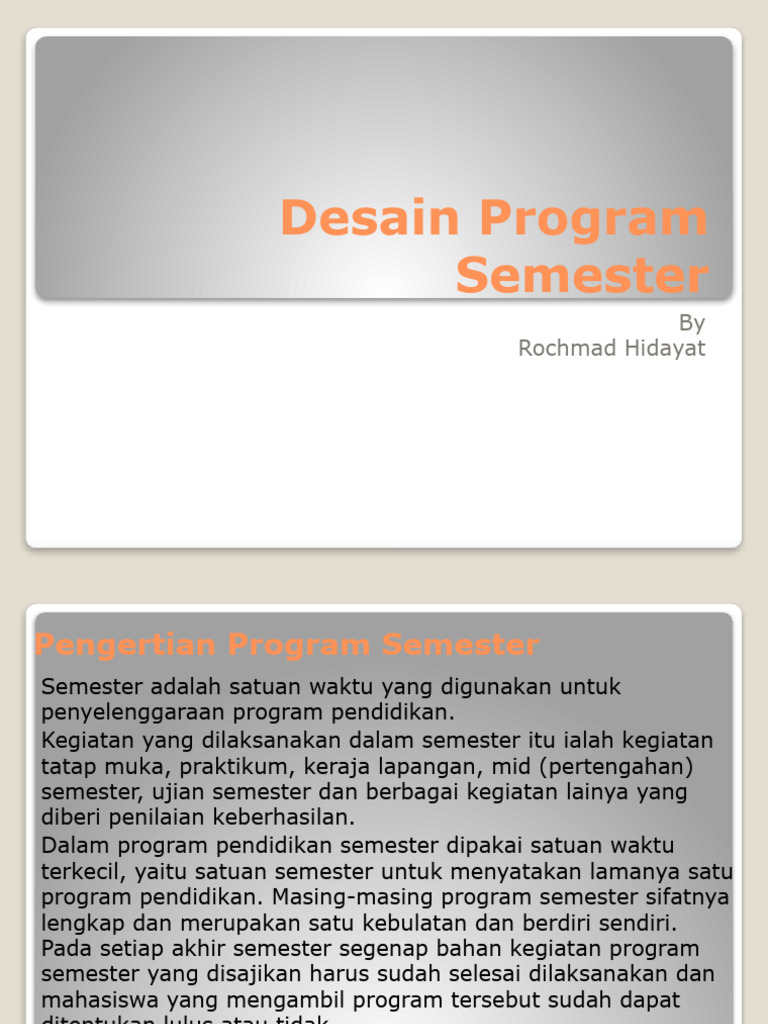 Desain Program Semester | PDF