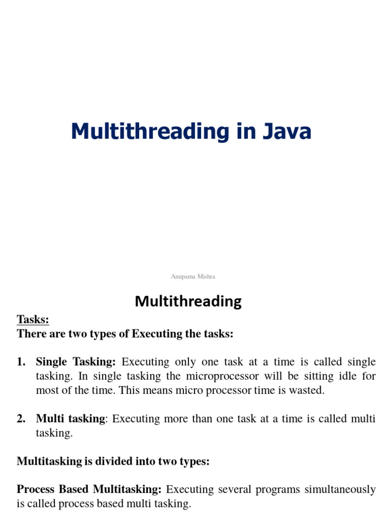 Multithreading in Java | PDF | Thread (Computing) | Method (Computer Programming)
