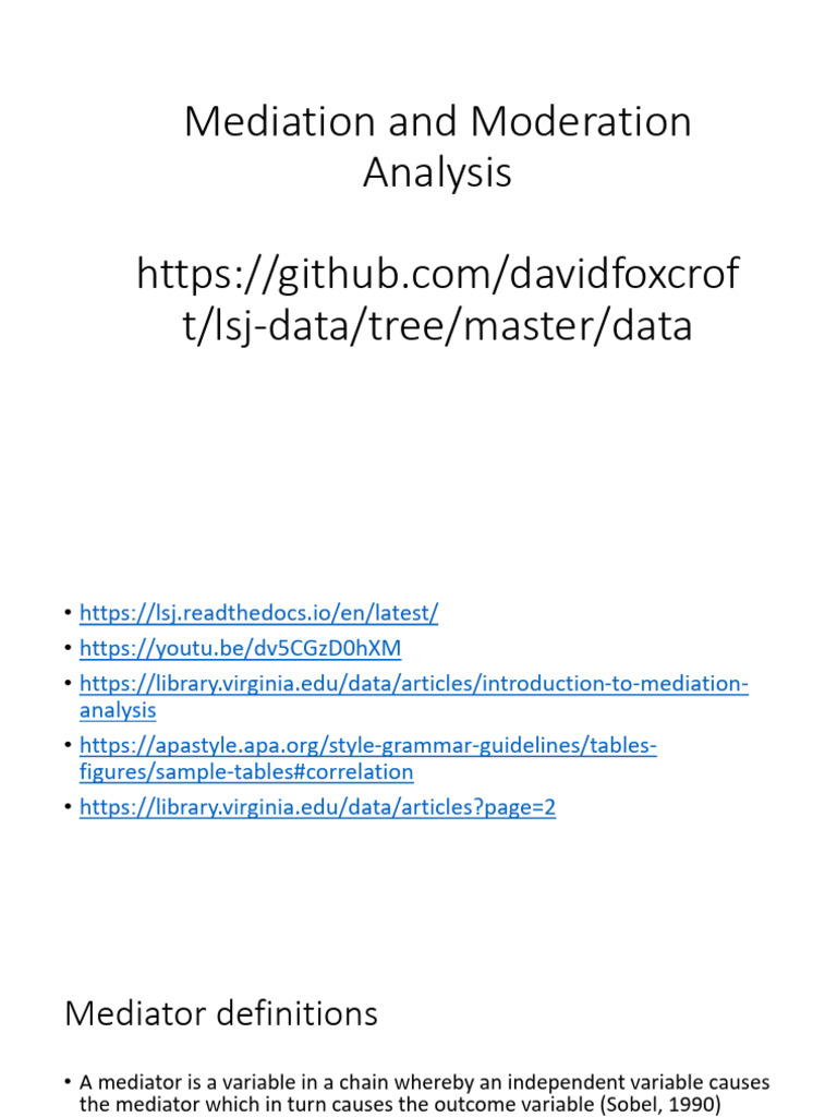 Mediation Analysis | PDF | Statistical Analysis | Teaching Mathematics
