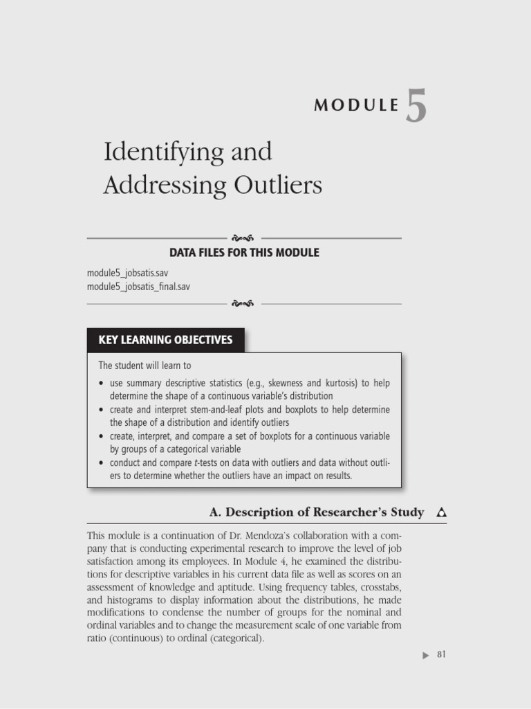 Identifying and Addressing Outliers | PDF | Outlier | Skewness