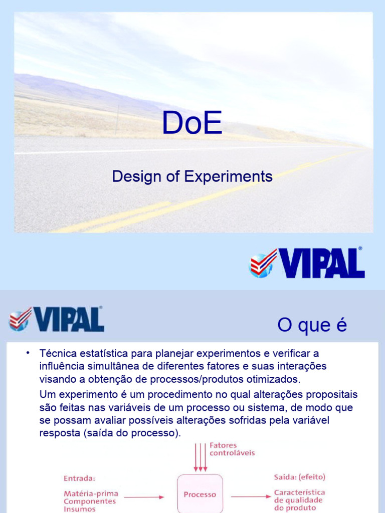 DoE - Projetos de Experimentos | PDF | Otimização matemática | Metodologia