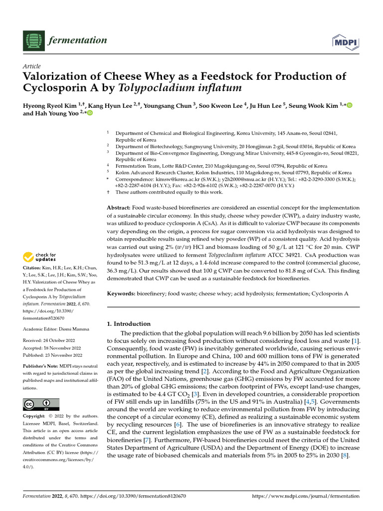 Fermentation 08 00670 v2 | PDF | High Performance Liquid Chromatography | Glucose