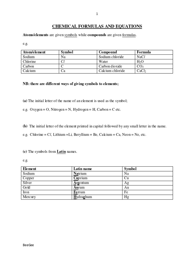 Chemical Formulas and Equations | PDF | Hydroxide | Oxide