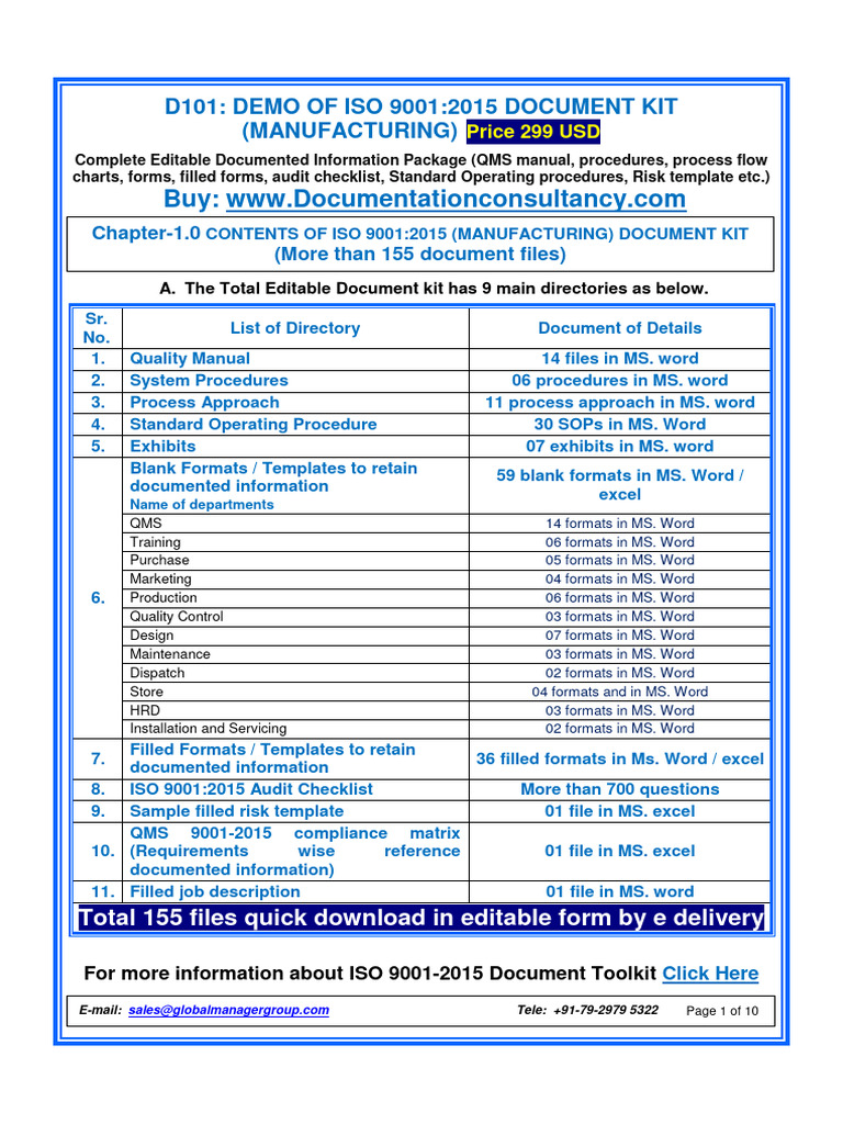 Iso 9001 2015 Manual Documents | PDF | Iso 9000 | Quality Management System