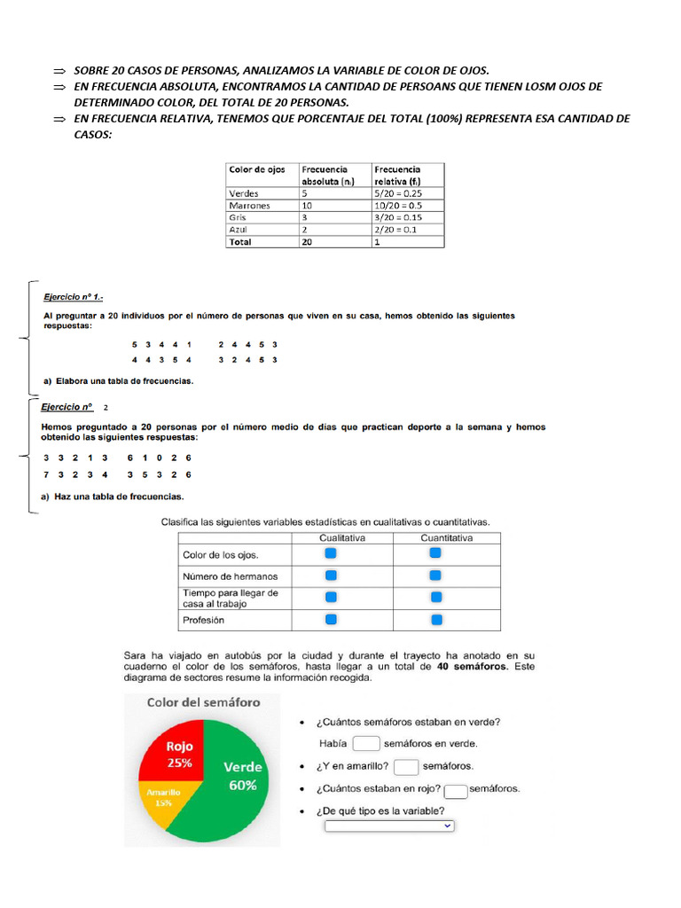 Estadistica 2do Año-Parte 1 | PDF