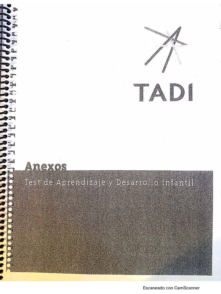 ANEXOS TADI. Test de Aprendizaje y Desarrollo Infantil (1) | PDF