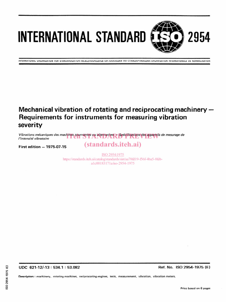 ISO-2954-1975 | Download Free PDF | Frequency | International Organization For Standardization