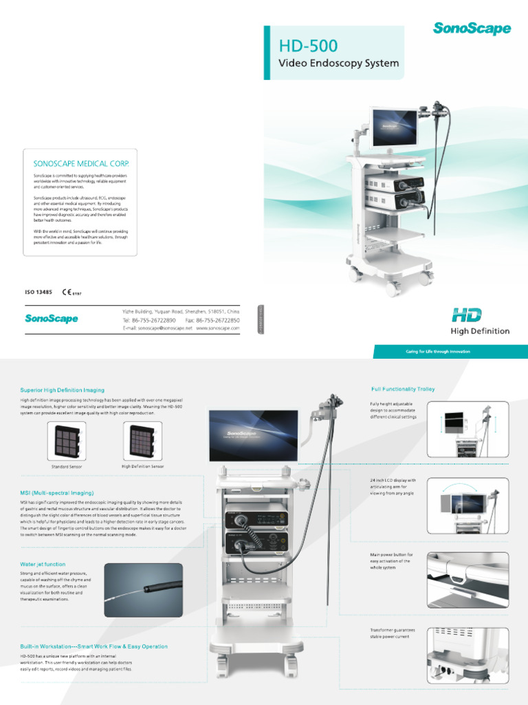 Sonoscape, HD 500, Flexible Endoscopy System | PDF