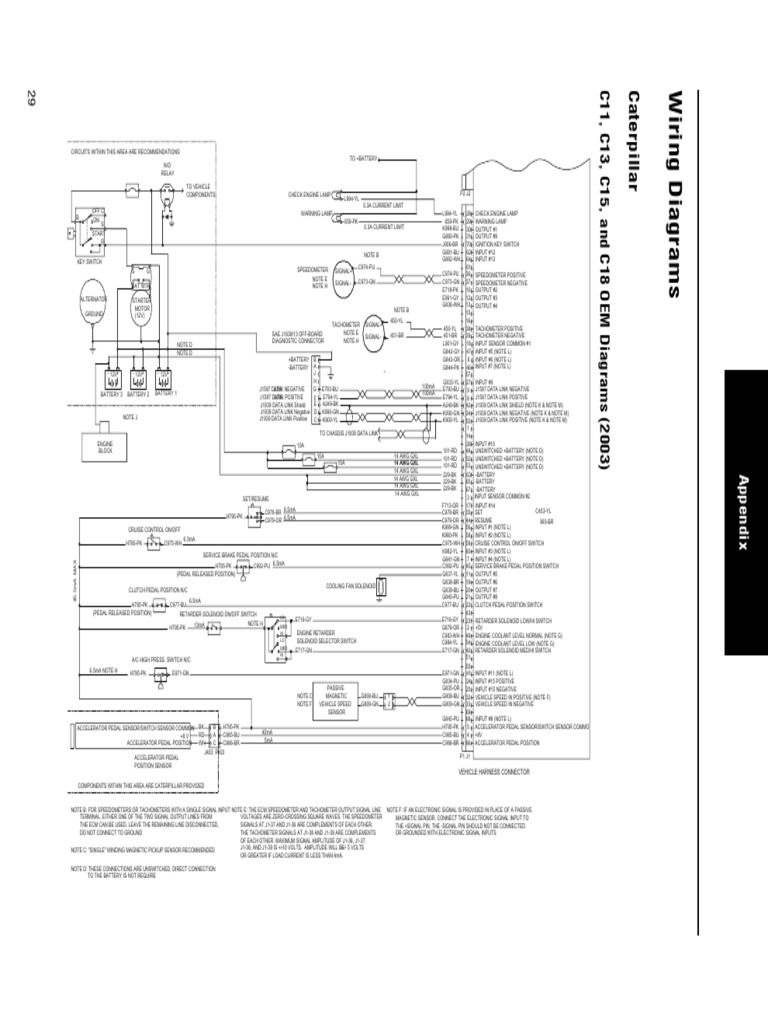 WIRING DIAGRAM CAT C11-C13-C15-C18 | Download Free PDF | Throttle | Clutch
