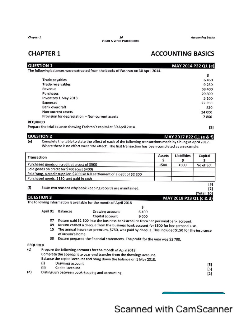 Accounting IGCSE P2 Volume 1 Questions !!! | PDF