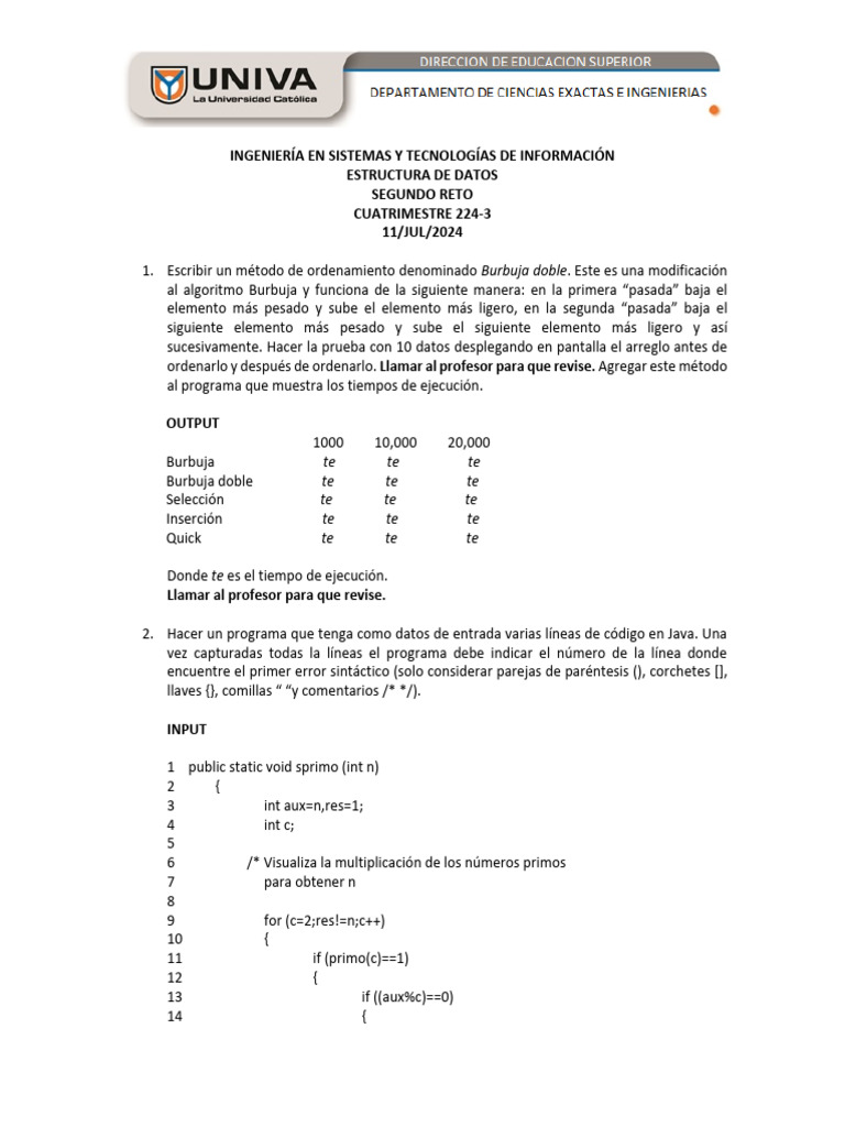 Estructura de Datos Segundo Reto | PDF | Cola (tipo de datos abstractos) | C