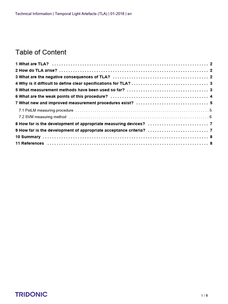 Technical Information Temporal Light Artefacts (TLA) en | PDF ...