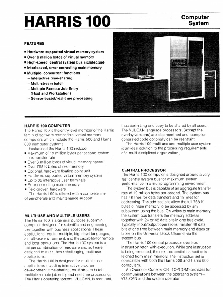 Harris 100 Brochure Jan80 | PDF