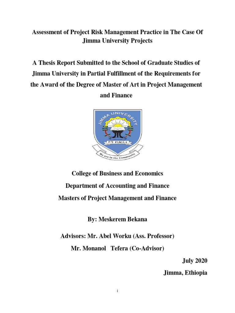 Project Risk Management at Jimma University | PDF | Risk | Risk Management