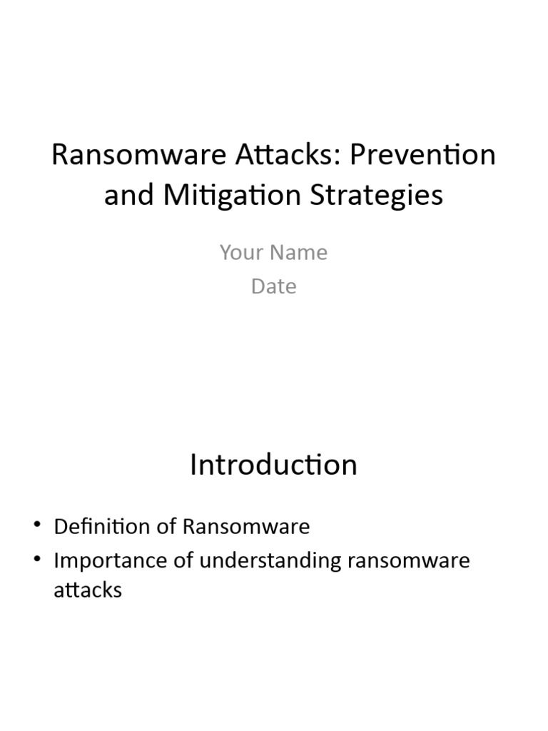 Ransomware Attacks Prevention And Mitigation Strategies Pdf