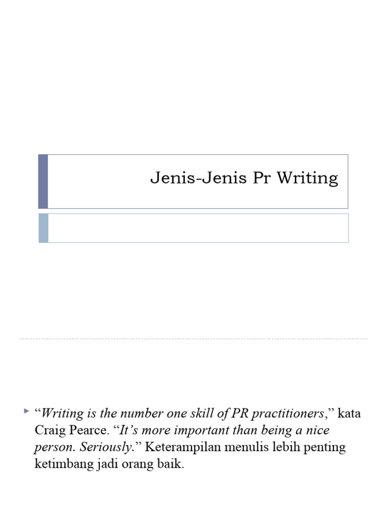 3 - Jenis PR Writing | PDF