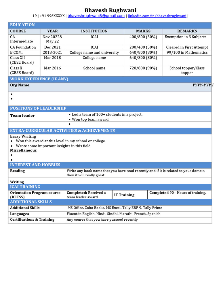 Resume Template | PDF