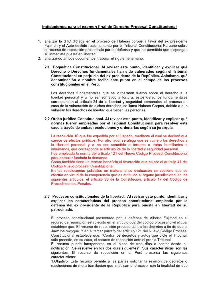 Guía Examen Final Derecho Procesal Constitucional 2023-2 (2) (Recuperado Automáticamente) | PDF ...