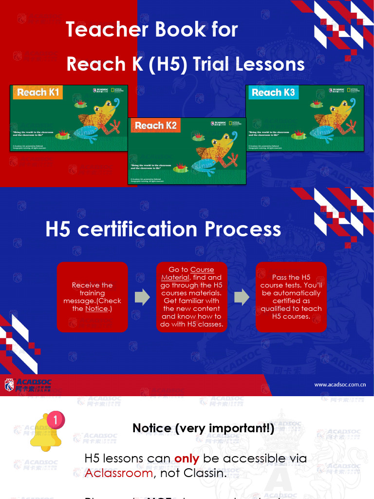 Teacher Book For: Reach K (H5) Trial Lessons | PDF | Teaching ...