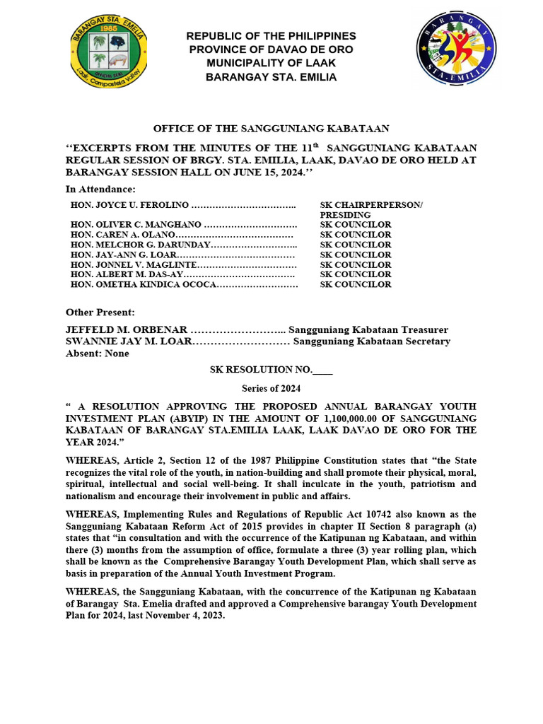 Resolution For Abyip 2024 | PDF | Government