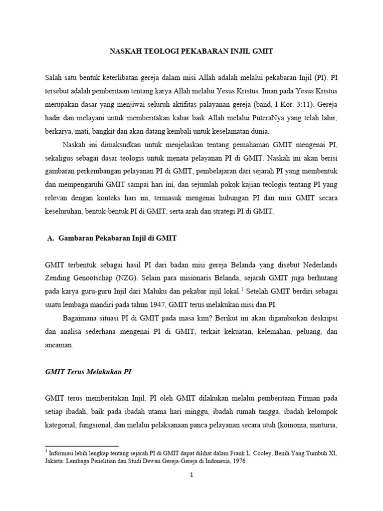 Naskah Teologi Pekabaran Injil Gmit - 31!7!2023 - 3 | PDF