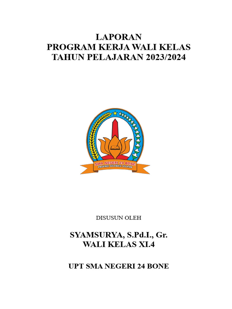 Laporan Program Kerja Wali Kelas Xi.4 Sman 24 Bone | PDF