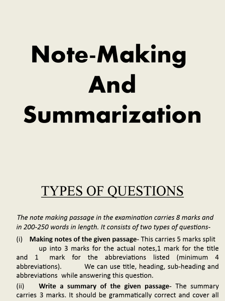 Note-Making and Summarization | PDF | Paresthesia | Abdomen
