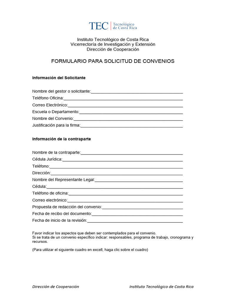 formulario_para_convenios | PDF