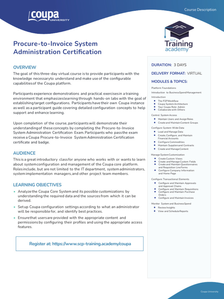 Training: Procure-to-Invoice System Administration Certification | PDF ...
