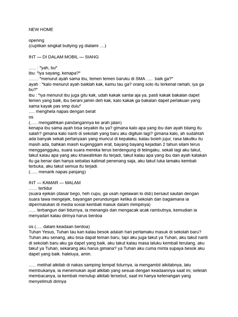Script Welcome Home Movie | PDF | Puisi