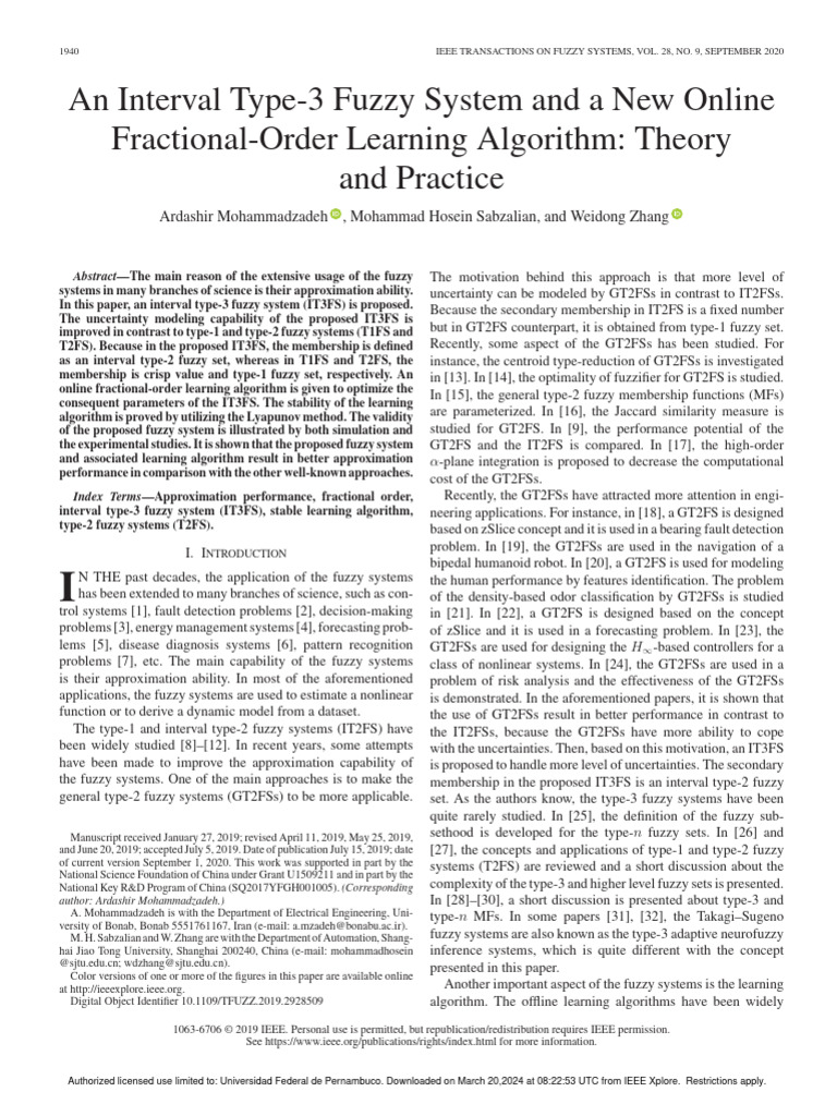An Interval Type-3 Fuzzy System and A New Online Fractional-Order Learning Algorithm Theory and ...