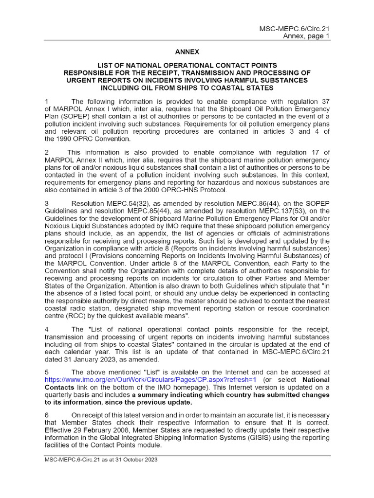 SOPEP | PDF