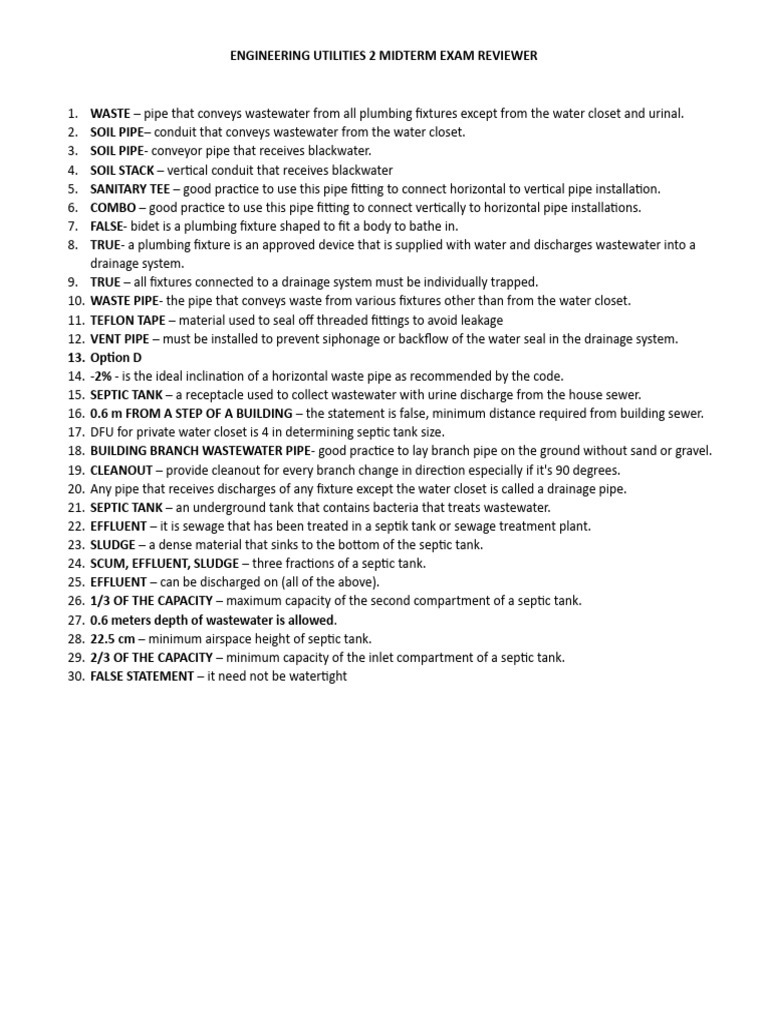 Engineering Utilities 2 Midterm Exam Reviewer | PDF | Sewage Treatment ...