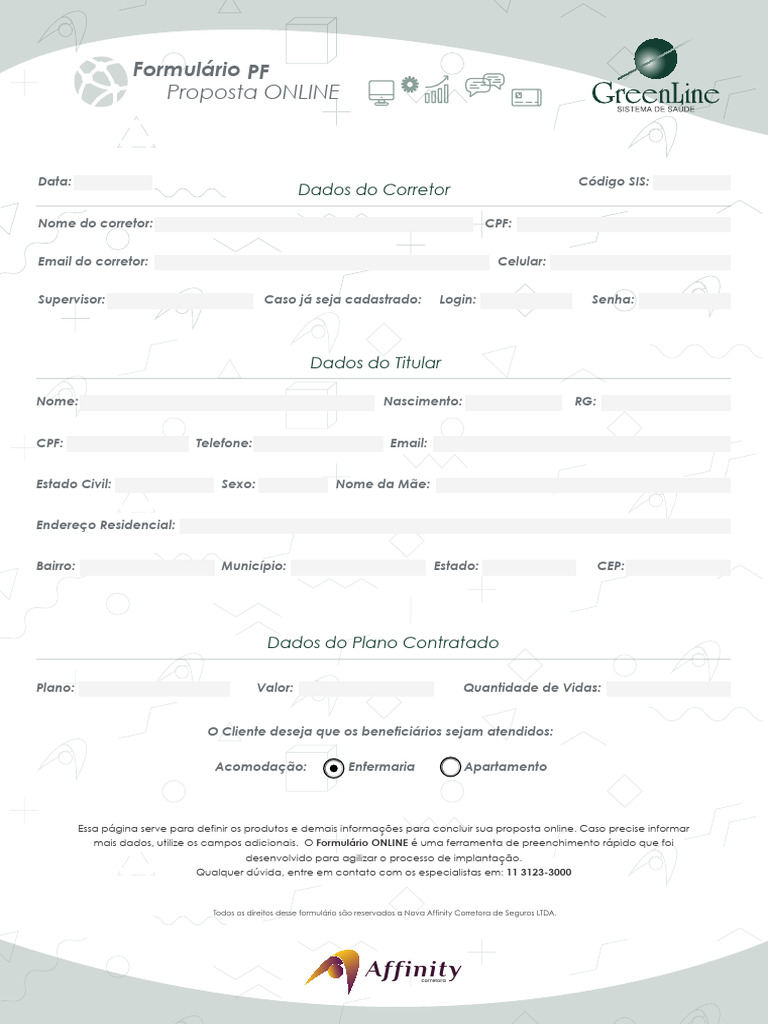 Formulario - Proposta - Online Greenline | PDF | Tecnologia da ...