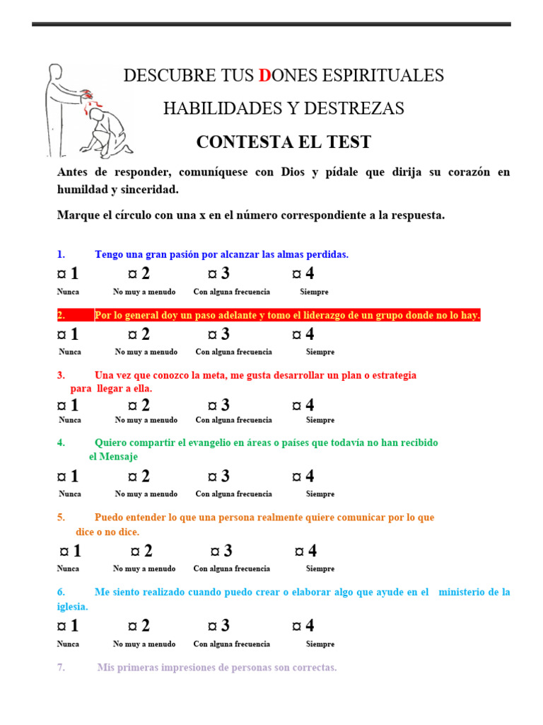 Test para Descubrir Dones Espirituales | PDF | Dios | Cristo (título)