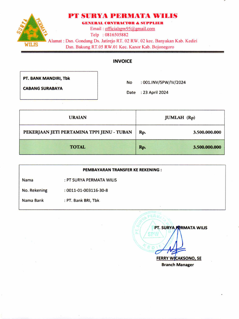 PT Surya Permata Wilis | PDF