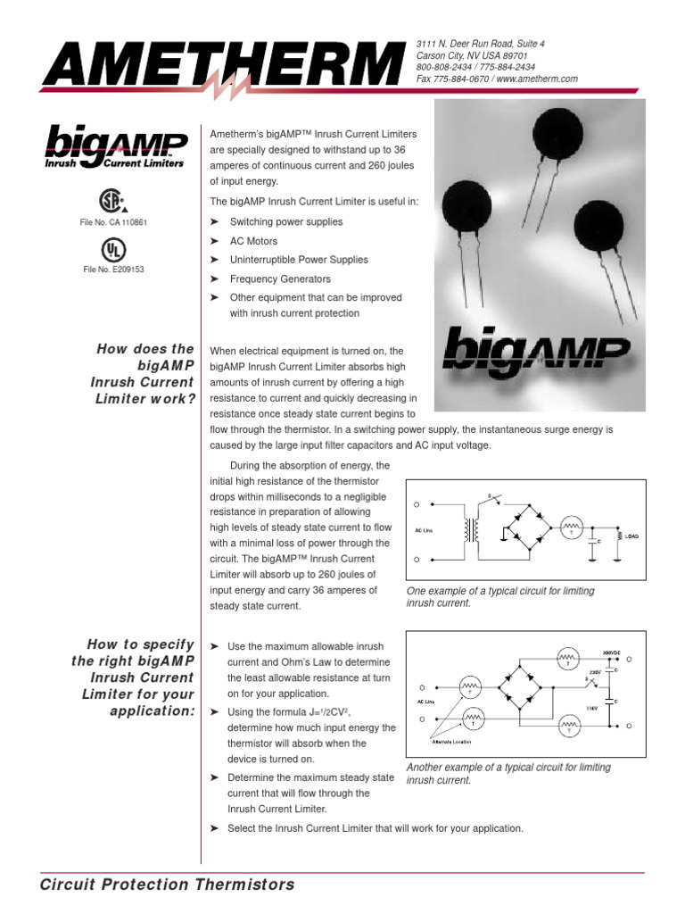 AmethermBig AMP Data Sheet | PDF | Electrical Resistance And ...