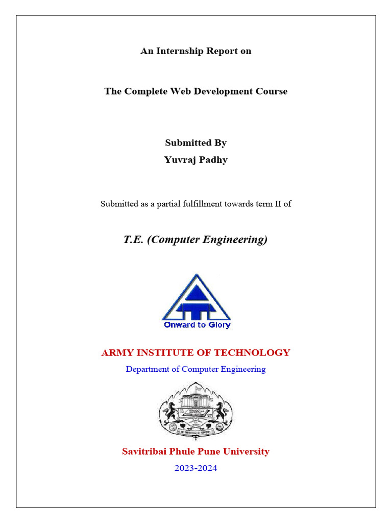 An Internship Report | PDF | Html Element | Html