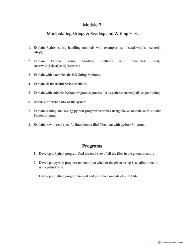 Module 3 Important Questions With Answers | PDF