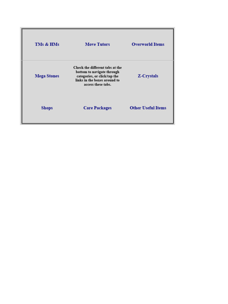 Item, TM, and Move Tutor Locations v4.1 - Radical Red | PDF