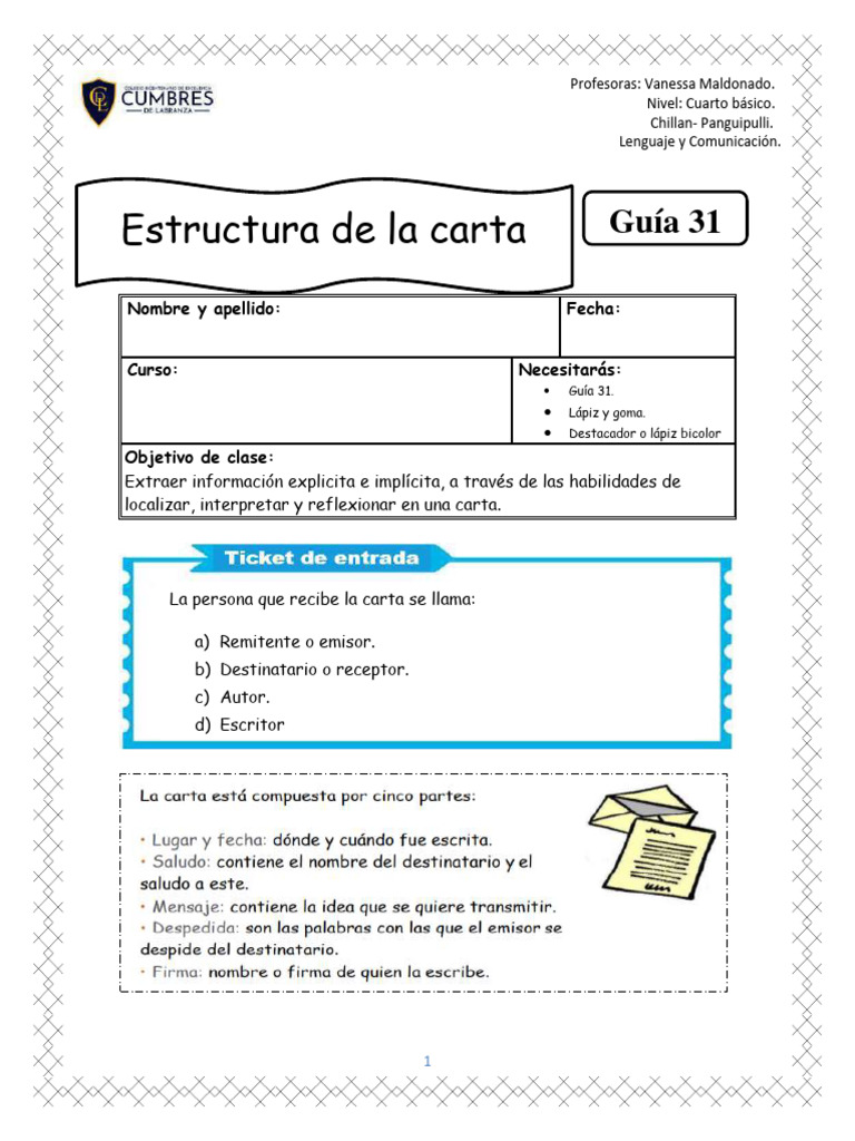 Guia 31 La carta OOKdocx | PDF