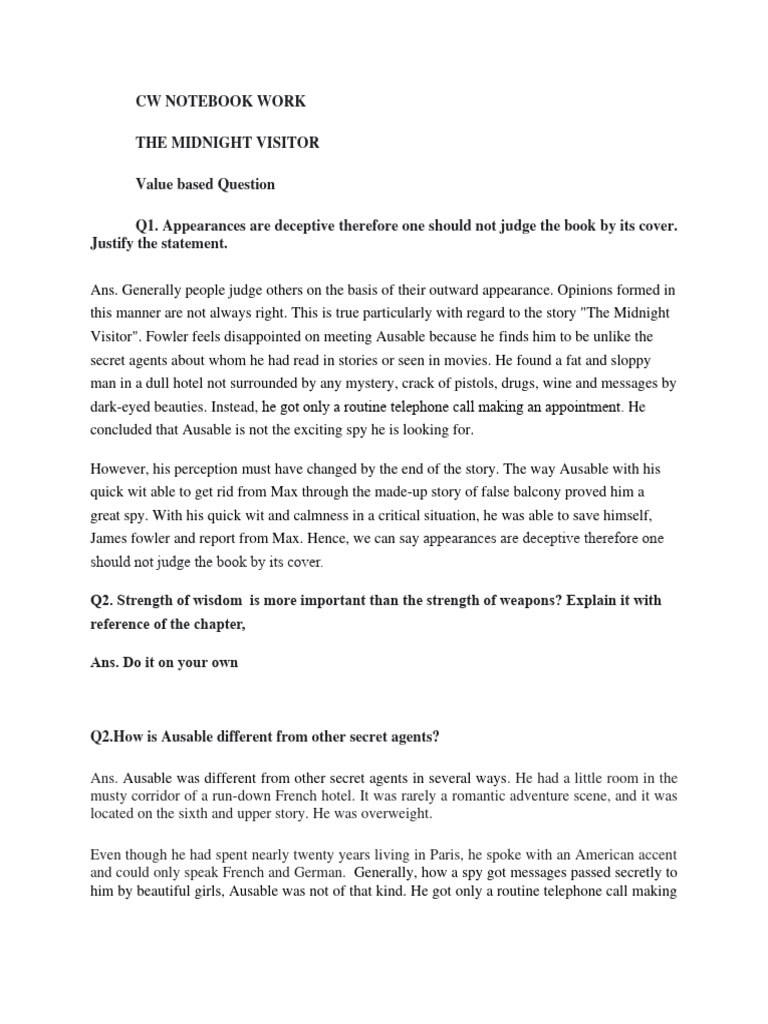 MiDnight Visitor CW NOTEBOOK WORK | PDF