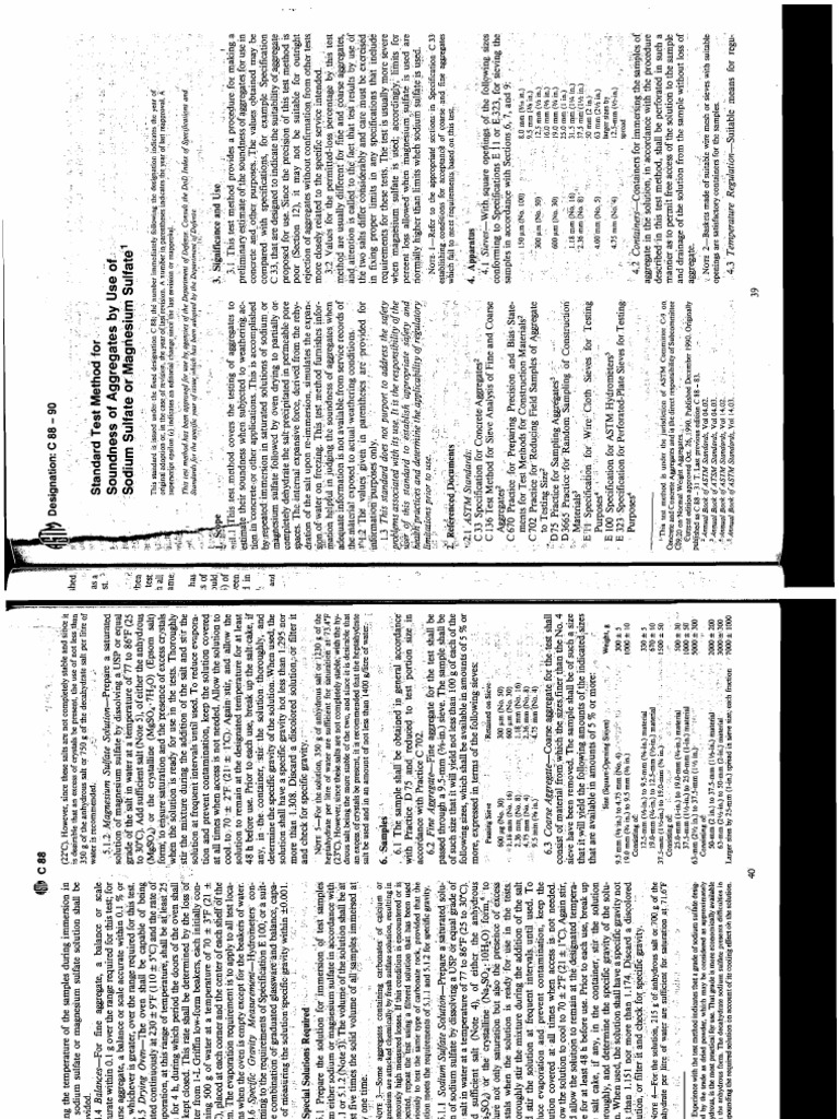 Astm C 88-90 | PDF