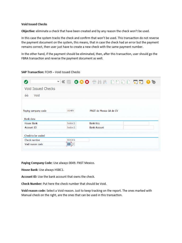FCH9 - Void Issued Checks | PDF